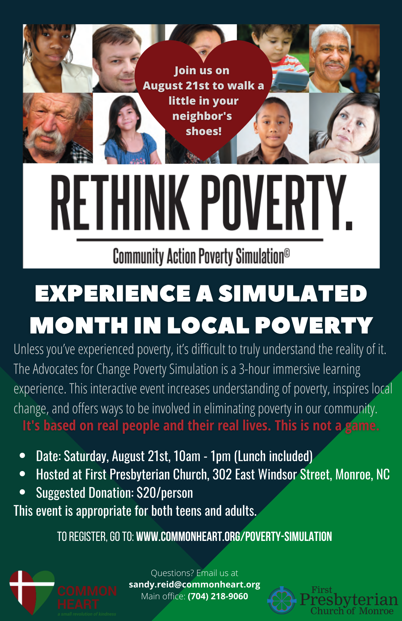 Aug. 21: Advocates for Change Poverty Simulation - Common Heart